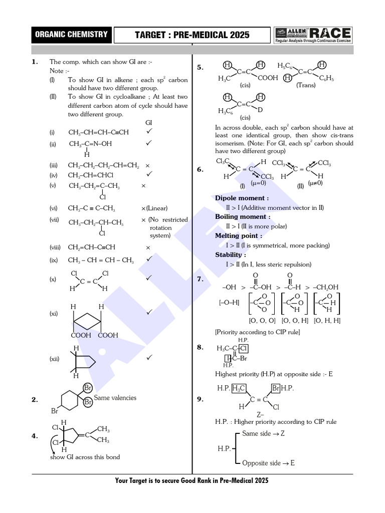 Stereo Isomerism - Race Solution | PDF | Molecules | Stereochemistry