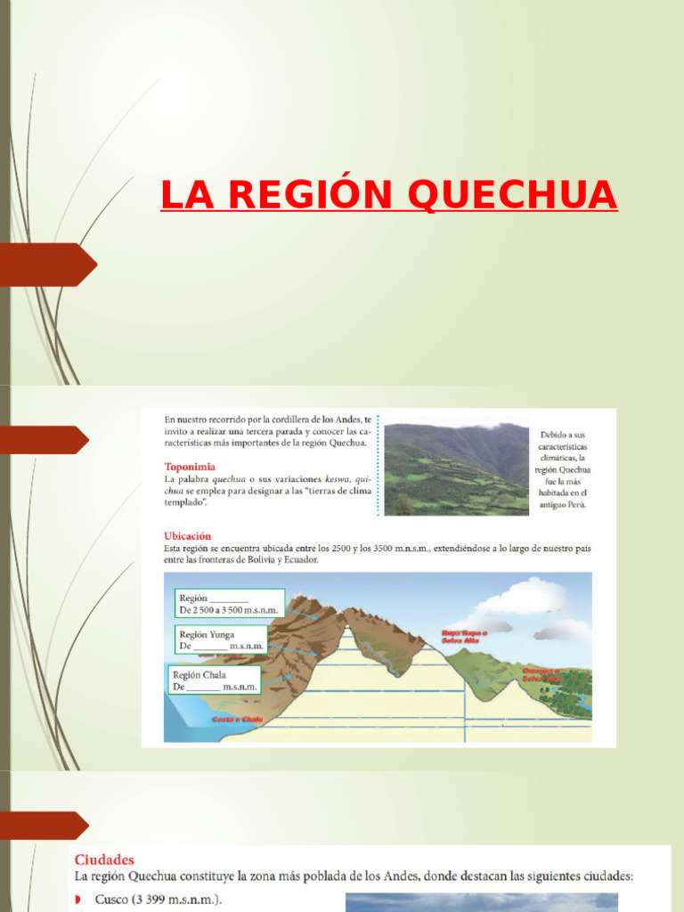 LA REGIÓN QUECHUA Clase Martes | PDF | Ciencias sociales | Tecnología
