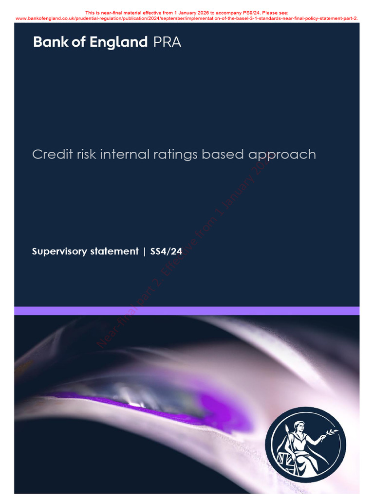 Credit Risk Internal Ratings Based Approach Supervisory Statement | PDF ...