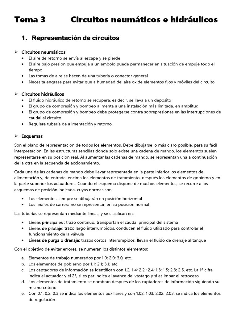 Tema 3 Circuitos Neumaticos e Hidráulicos | PDF | Solenoide | Neumática