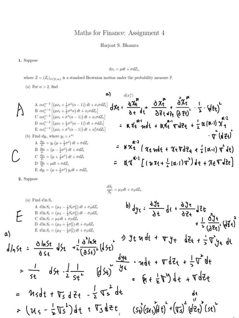 Math Quiz 4 | PDF | Probability Theory