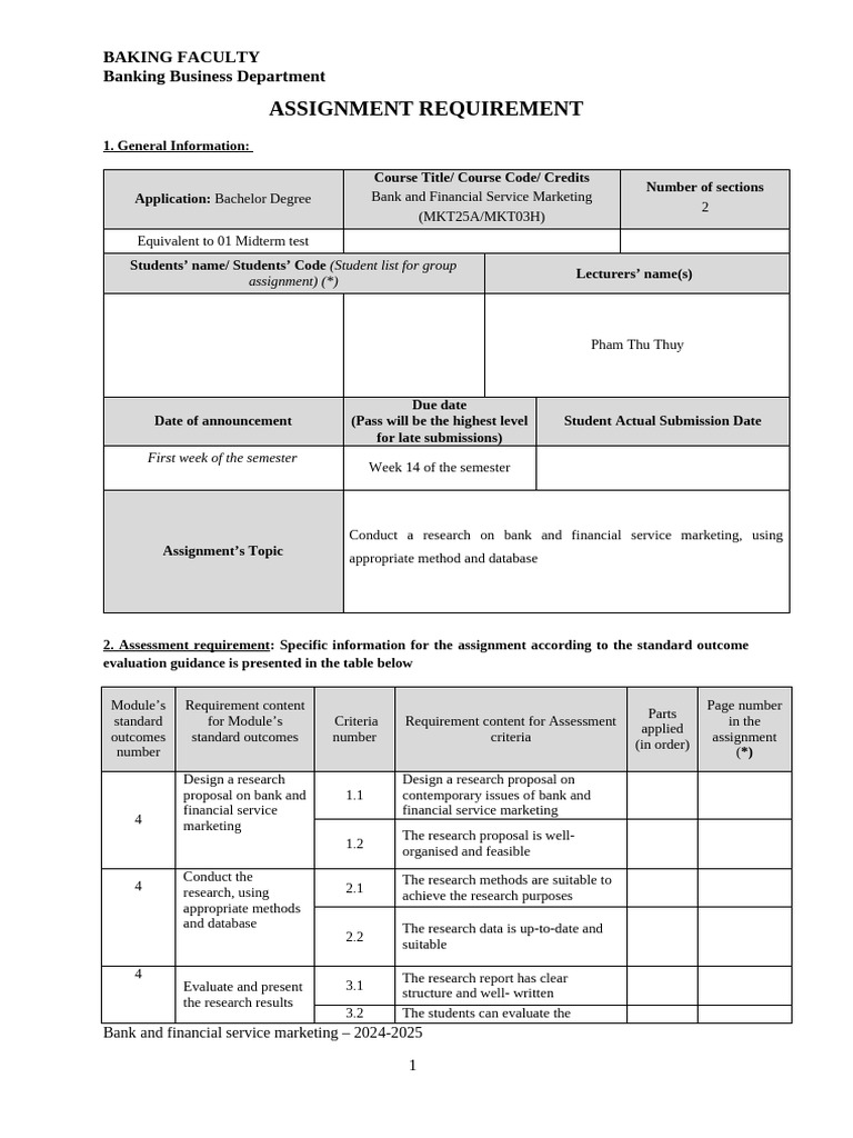 YC - BTL - Bank FS Marketing.2024-2025 | PDF | Methodology | Procedural ...