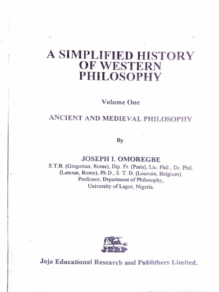 Omoregbe A | PDF | Ancient Greek Philosophy | Ancient Philosophy