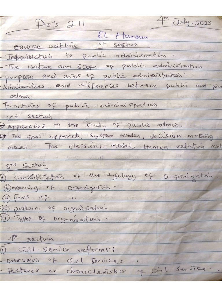 Pols 211 Introduction To Public Administration 2 | PDF