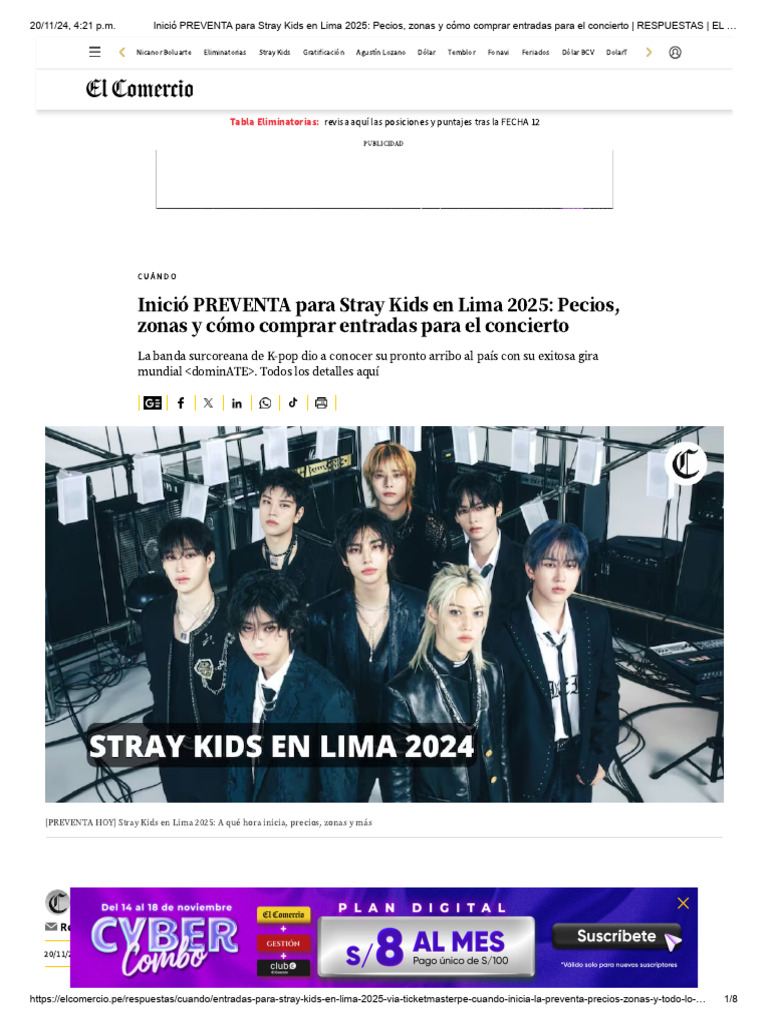 Inició PREVENTA para Stray Kids en Lima 2025 - Pecios, Zonas y Cómo ...