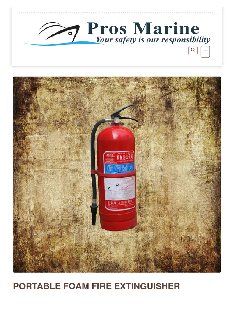 Portable Foam Fire Extinguisher | PDF