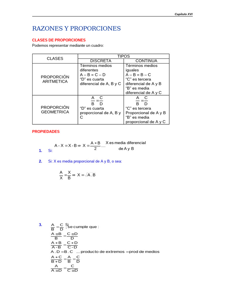 Razones y Proporciones | PDF | Matemáticas