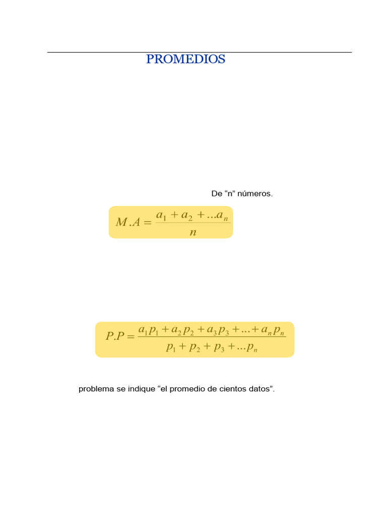 PROMEDIOS | PDF | Bancos | Matemática Elemental