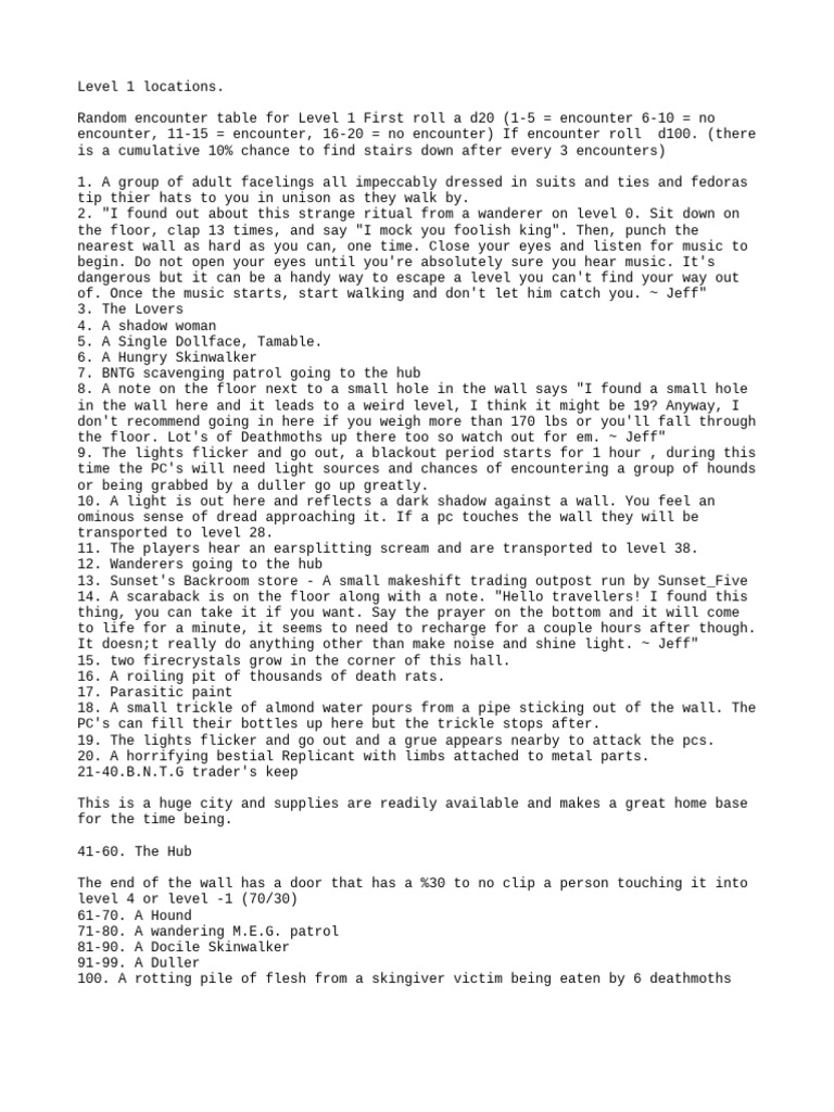 Level 1 encounters | PDF