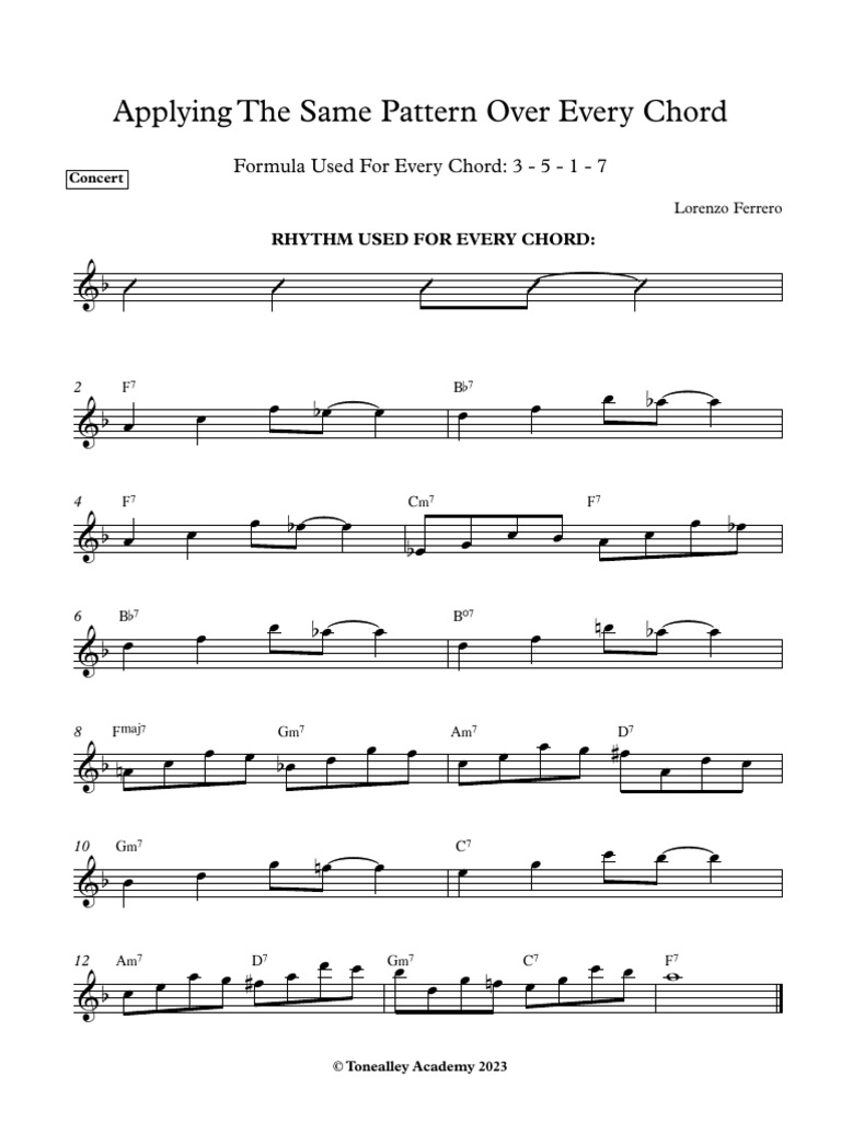 Applying The Same Melodic Pattern To Every Chord - Example 2 - Complete ...