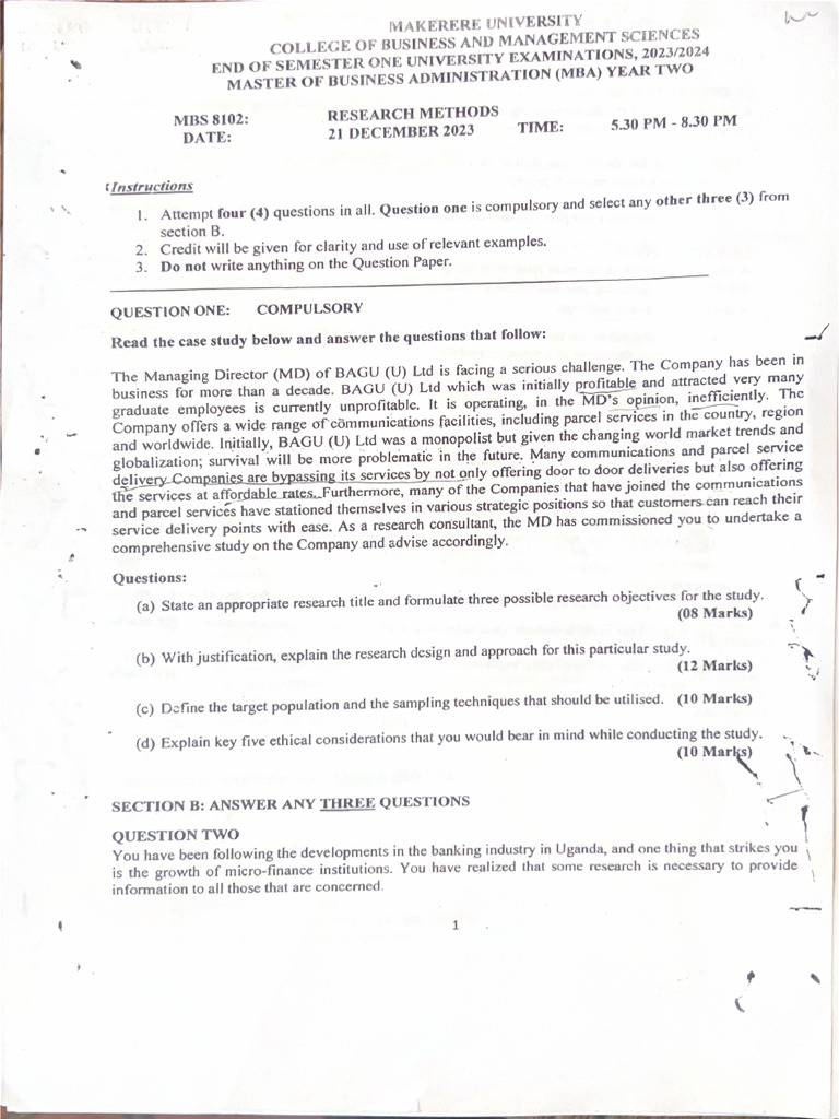 Reseach Methods Questions | PDF