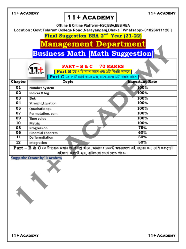 Business Math (MGT Dep) | PDF