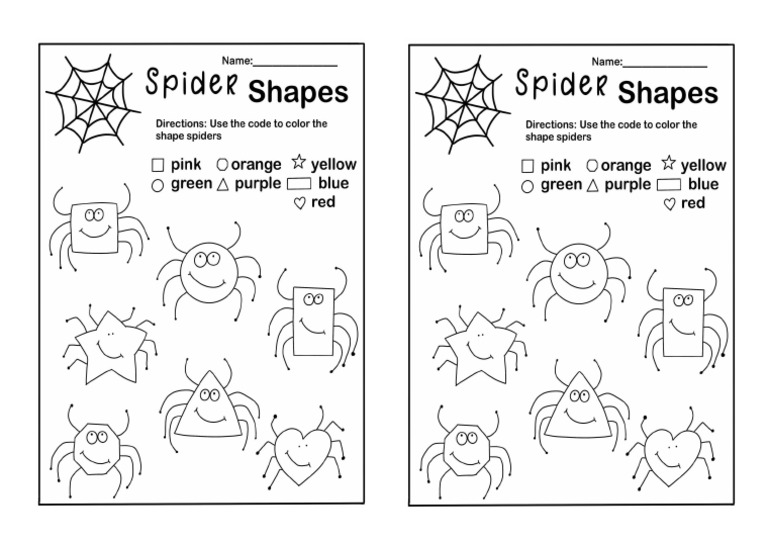 Spider Shapes - 3rd Grade | PDF
