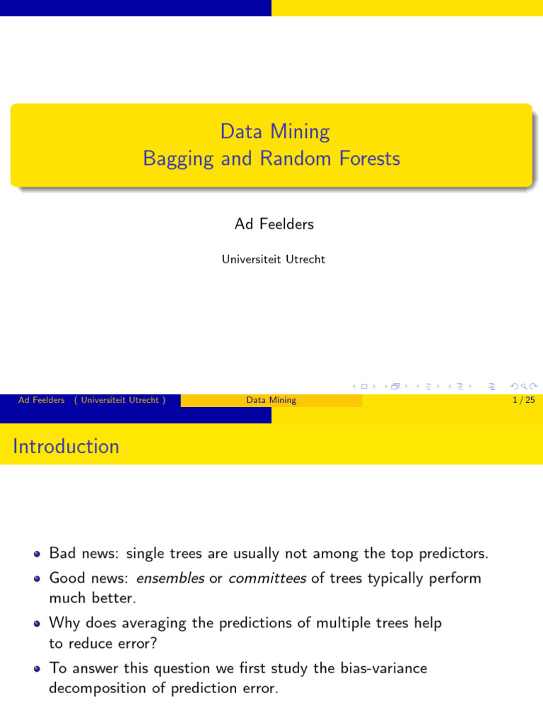 T1L3 Bagging and Random Forest | PDF | Errors And Residuals | Variance