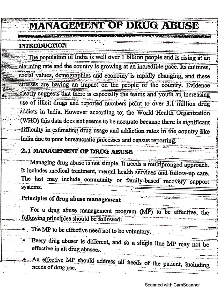 Drug Abuse Managemernt | PDF