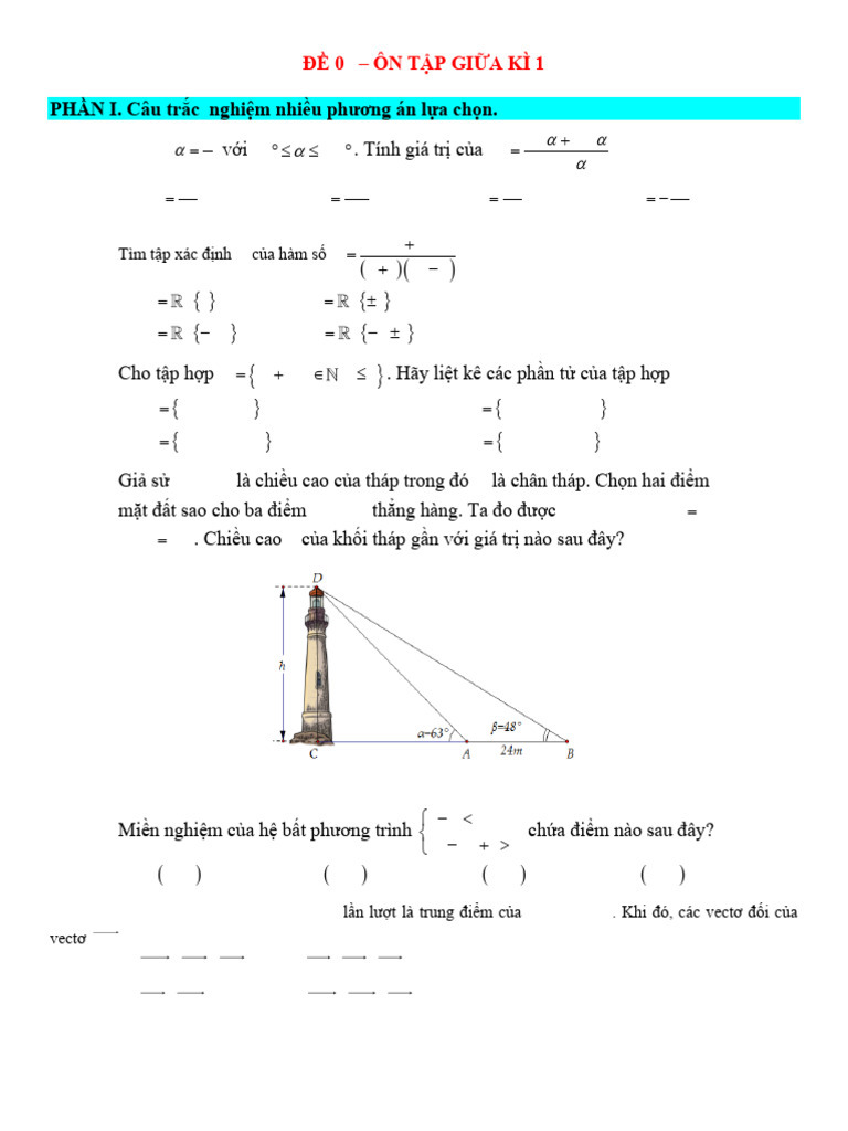 Ôn Thi Gi A Kì Toán 10 Năm 2025 | PDF