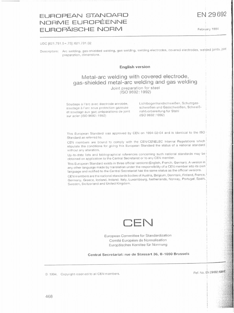 Juntas Preparacoes - Norma EN29692 - No Ambito Do Trabalho | PDF