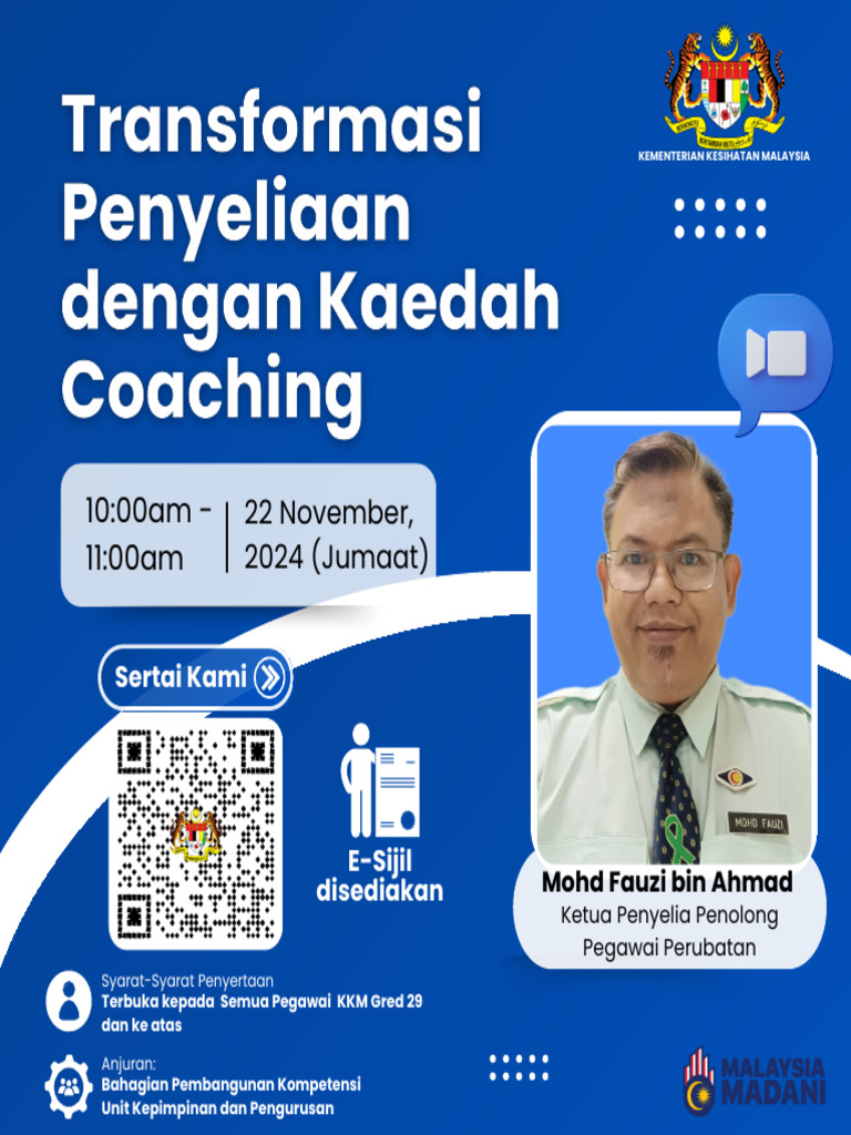 Poster Webinar Transformasi Penyeliaan Dengan Kaedah Coaching | PDF