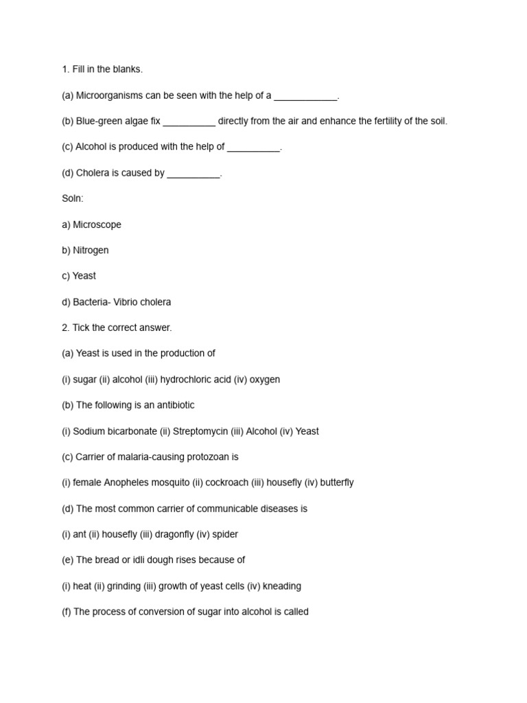 Class 8 Chapter 2 Questions and Answers | PDF | Microorganism | Bacteria