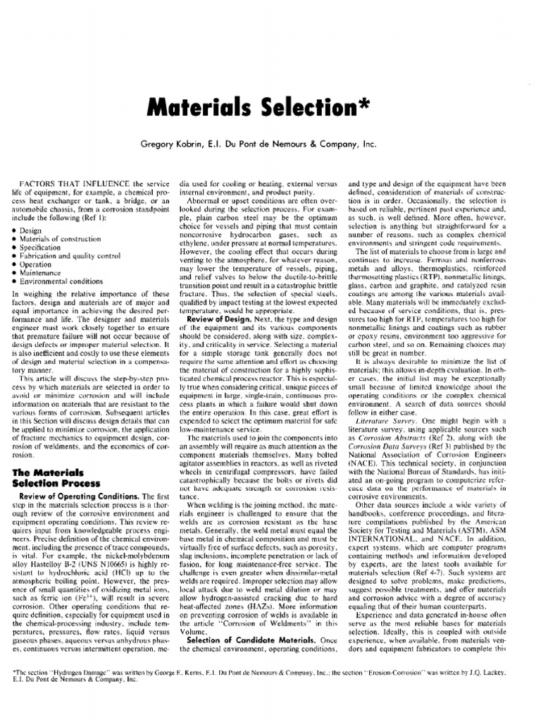 ASM Materials Selection | PDF