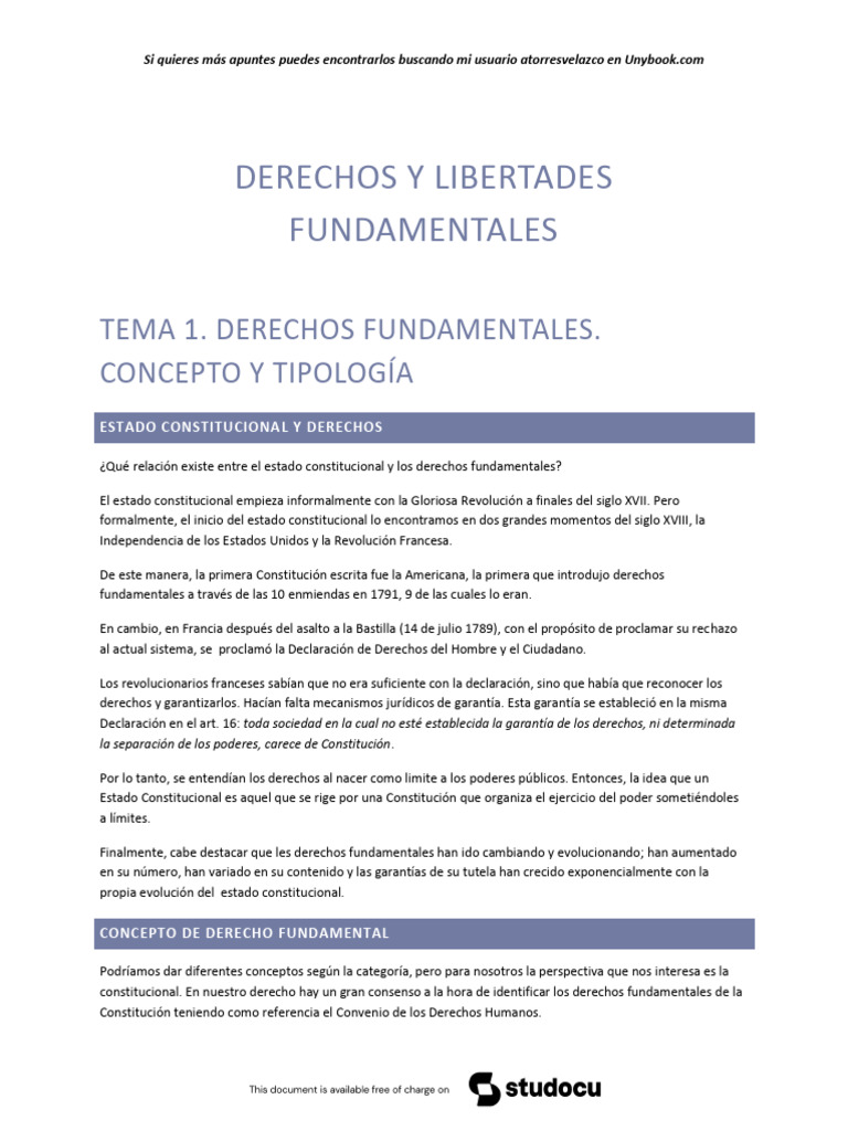 Derechos Fundamentales y su Tipología | PDF | Constitución | Derecho ...