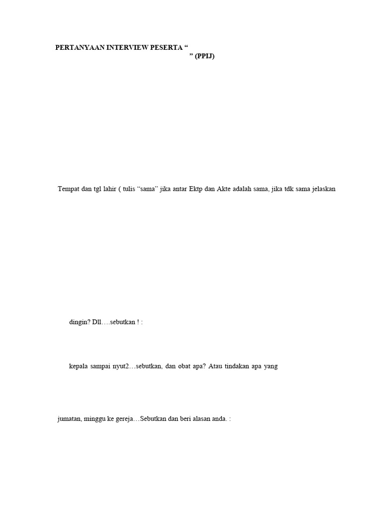 Jawaban Interview Peserta Y22 | PDF