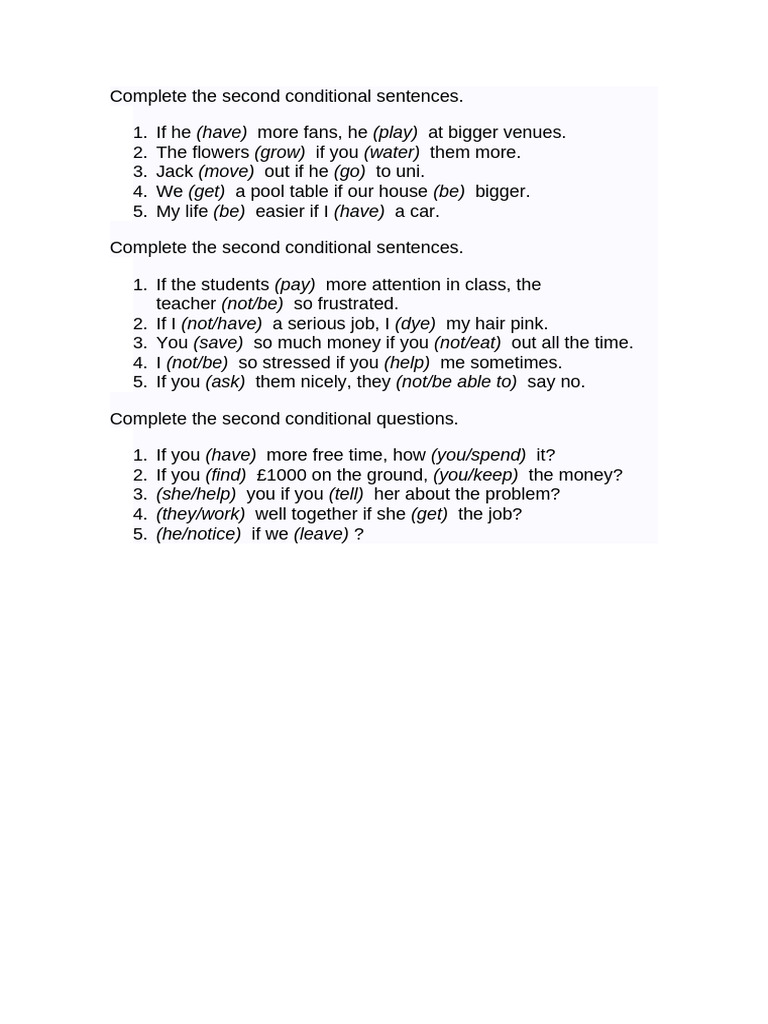 Second Conditional | PDF