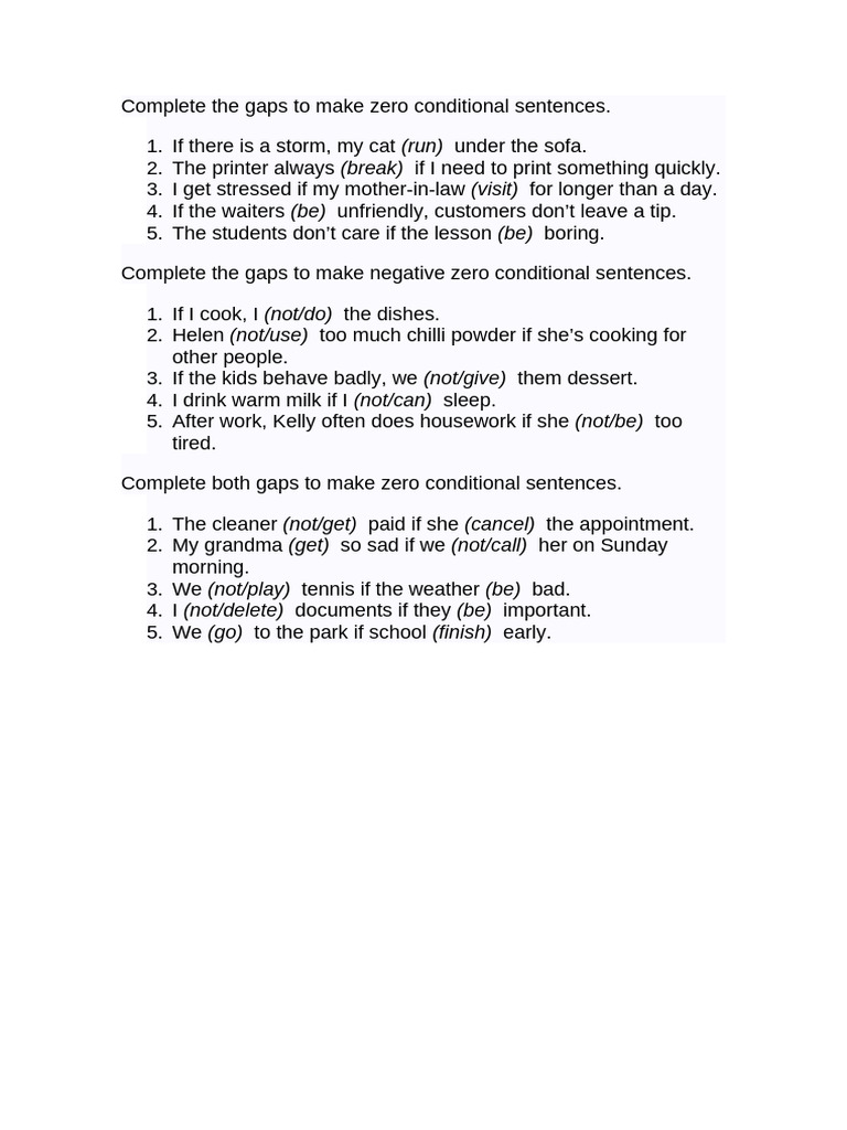 Zero Conditional | PDF | Language Arts & Discipline