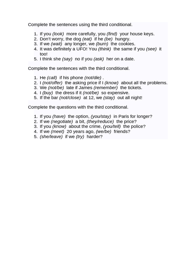 Third Conditional | PDF | Language Arts & Discipline