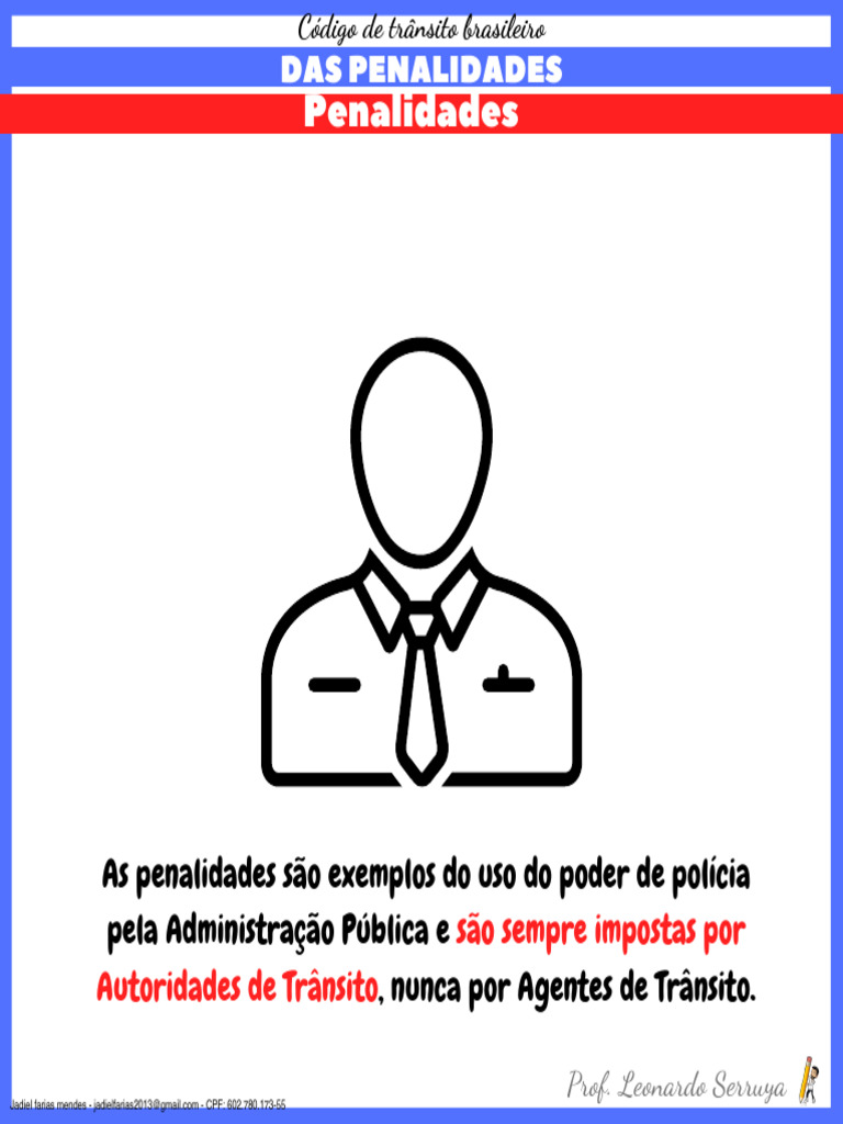 CTB - Das Penalidades de Trânsito | PDF | Tráfego