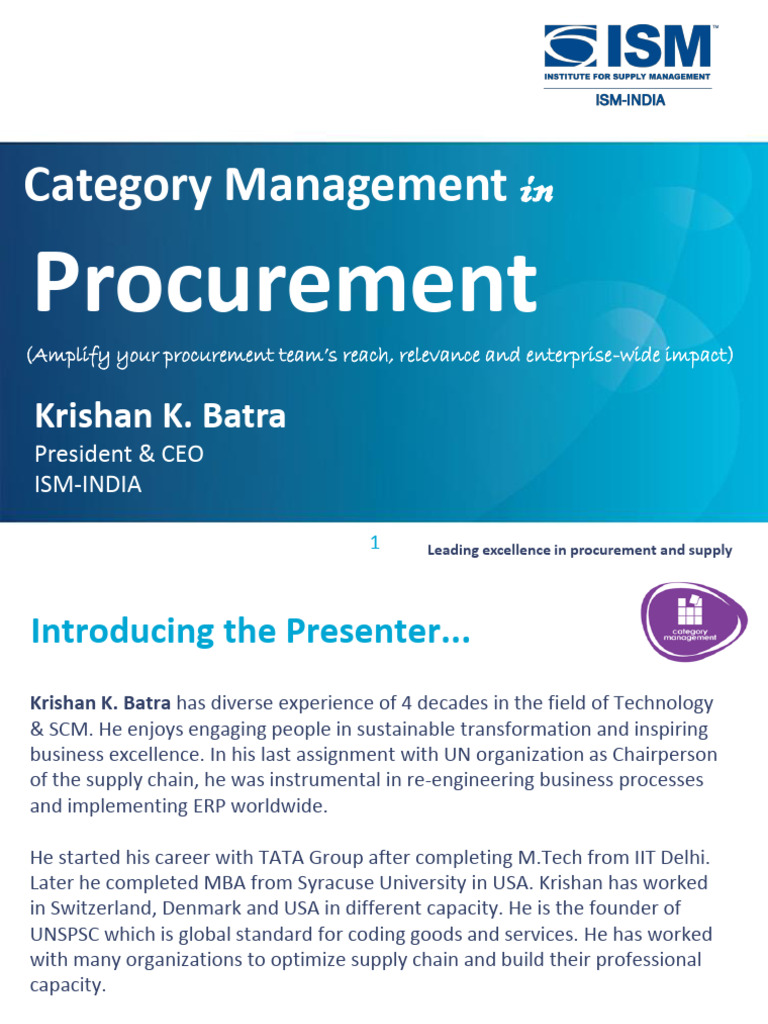 Category Management in Procurement | PDF | Procurement | Supply Chain