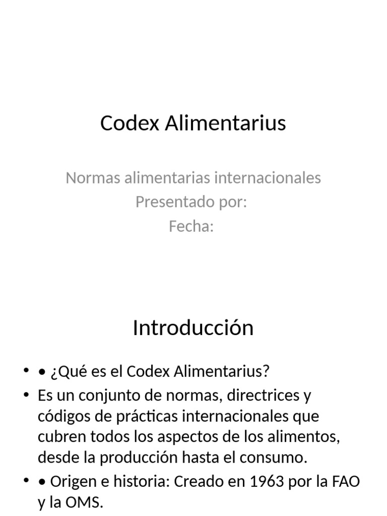 Codex Alimentarios | PDF | Seguridad alimenticia | Industria de alimentos