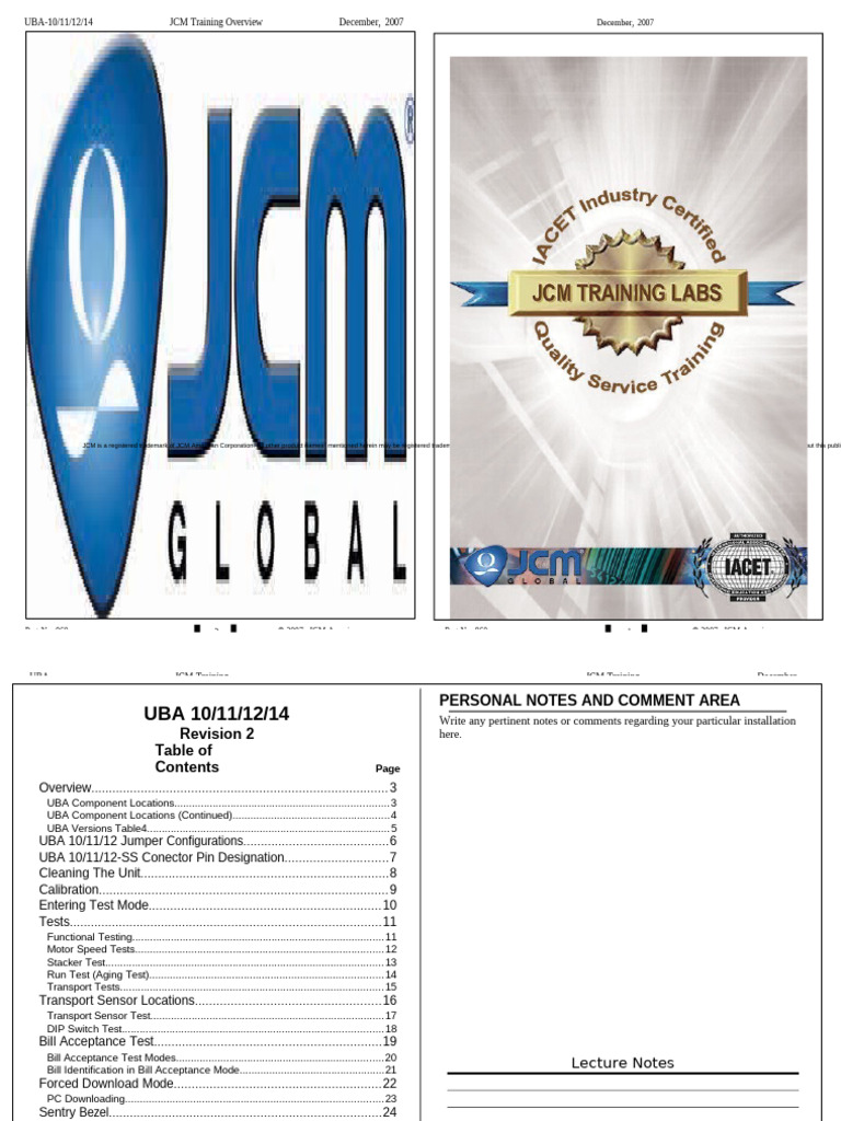 JCM Training Overview Uba 10-11-12 14 | PDF | Booting | Electrical Connector