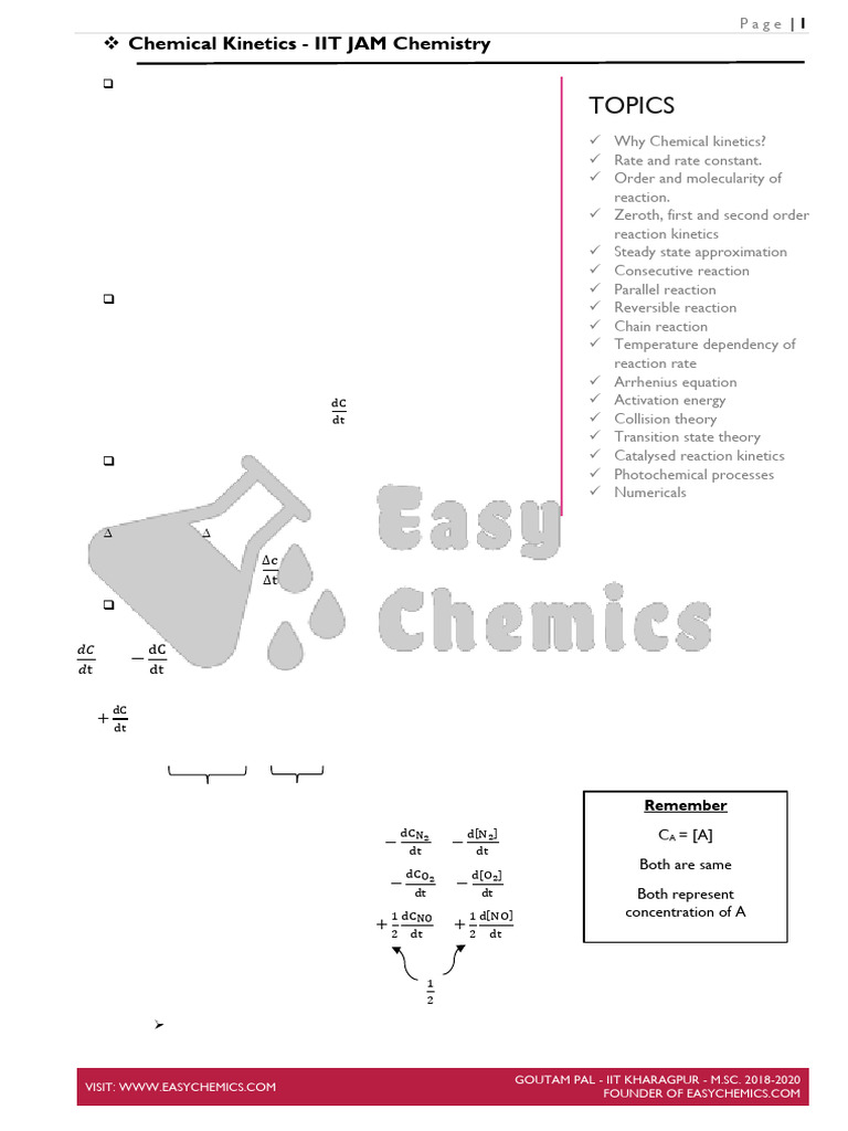 Understanding Chemical Kinetics Basics | PDF | Reaction Rate | Chemical ...