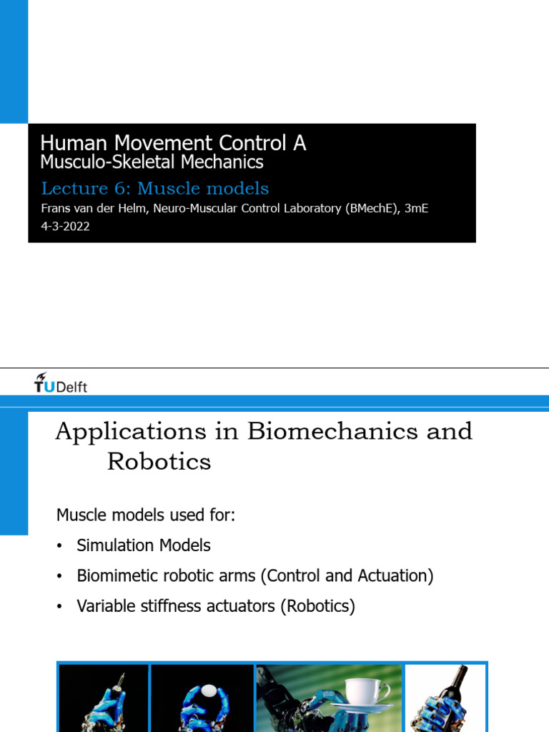 Muscle Models in Biomechanics and Robotics | PDF | Dystonia | Muscle ...