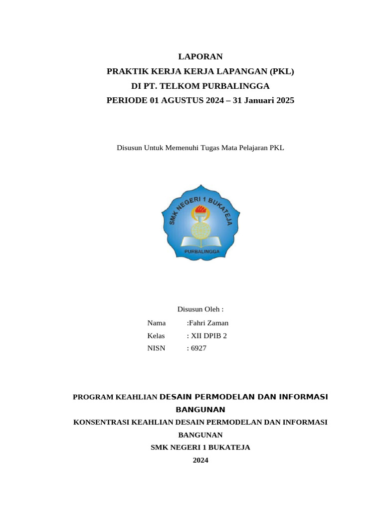 Format Laporan PKL 2024-1 | PDF