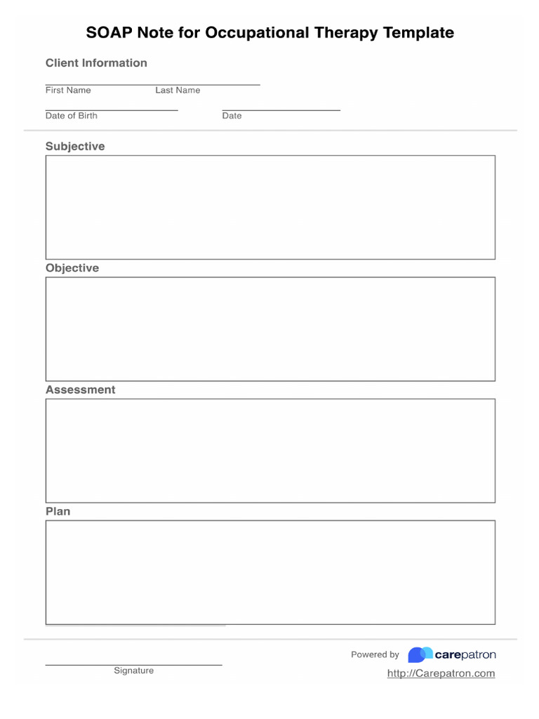 Soap Notes For Occupational Therapy Template | PDF