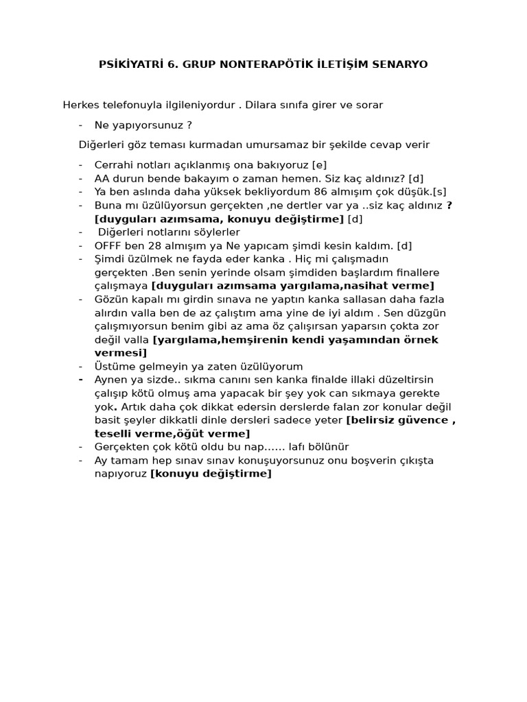 Psikiyatri Senaryo | PDF