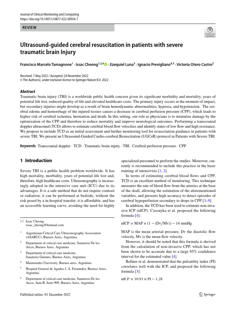 Ultrasound-Guided Cerebral Resuscitation in Patients With Severe ...