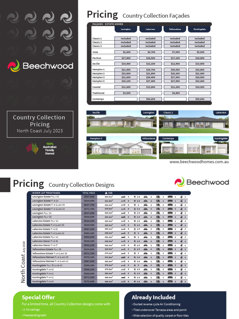 Price List-July2023-Country Collections - NTH | PDF | Structural ...