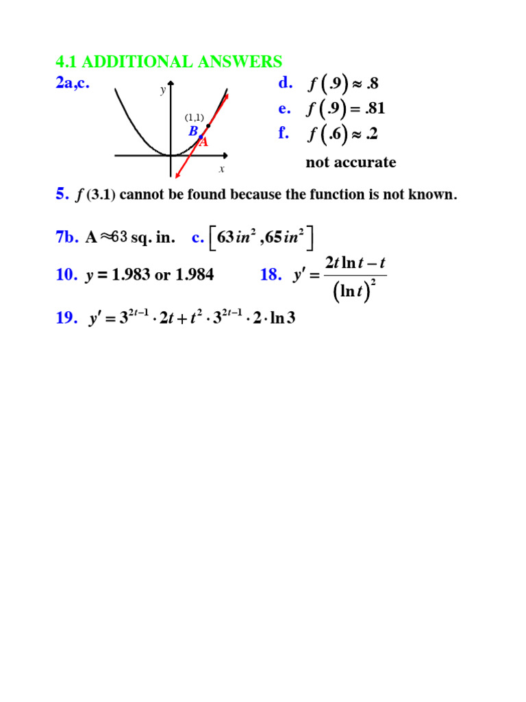 Additional Answers for Math Problems | PDF