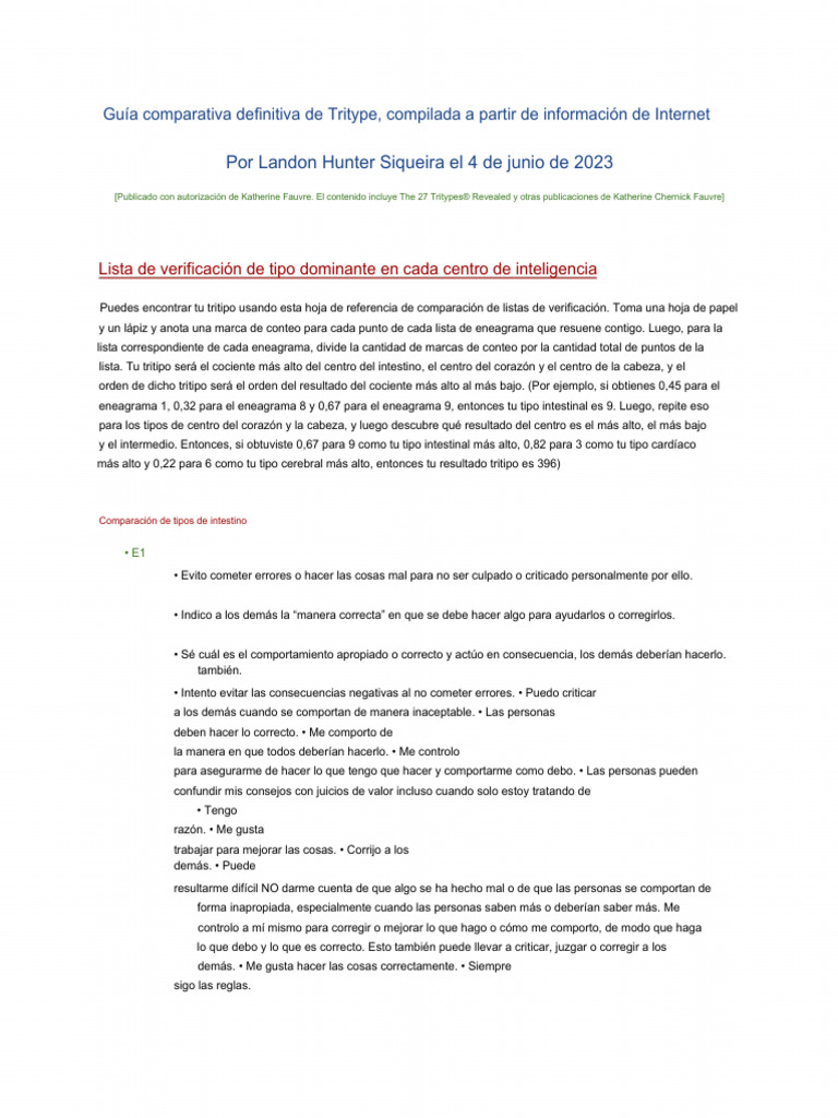 Ultimate Tritype Comparison Guide Compiled From Info Across The ...