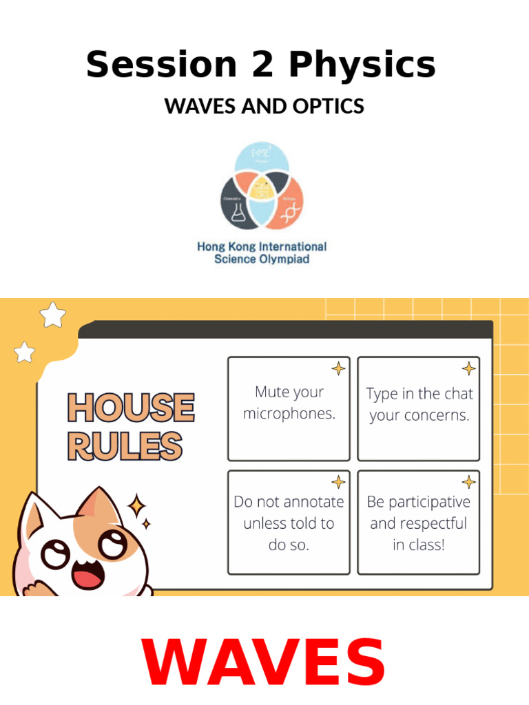 Session 2 - Waves and Optics | PDF | Waves | Wavelength