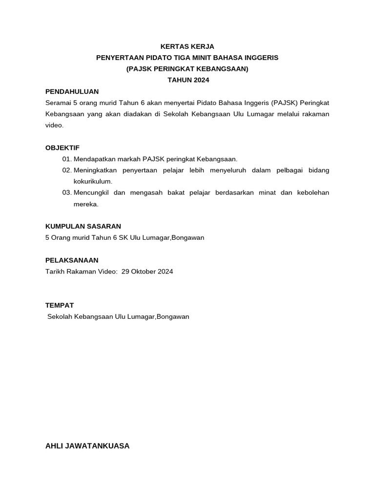 Kertas Kerja 3 Minit | PDF