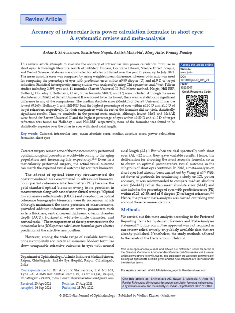Ijo 70 740 | PDF | Ophthalmology | Human Eye