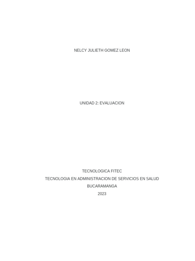 Evaluacion Unidad 2 | PDF