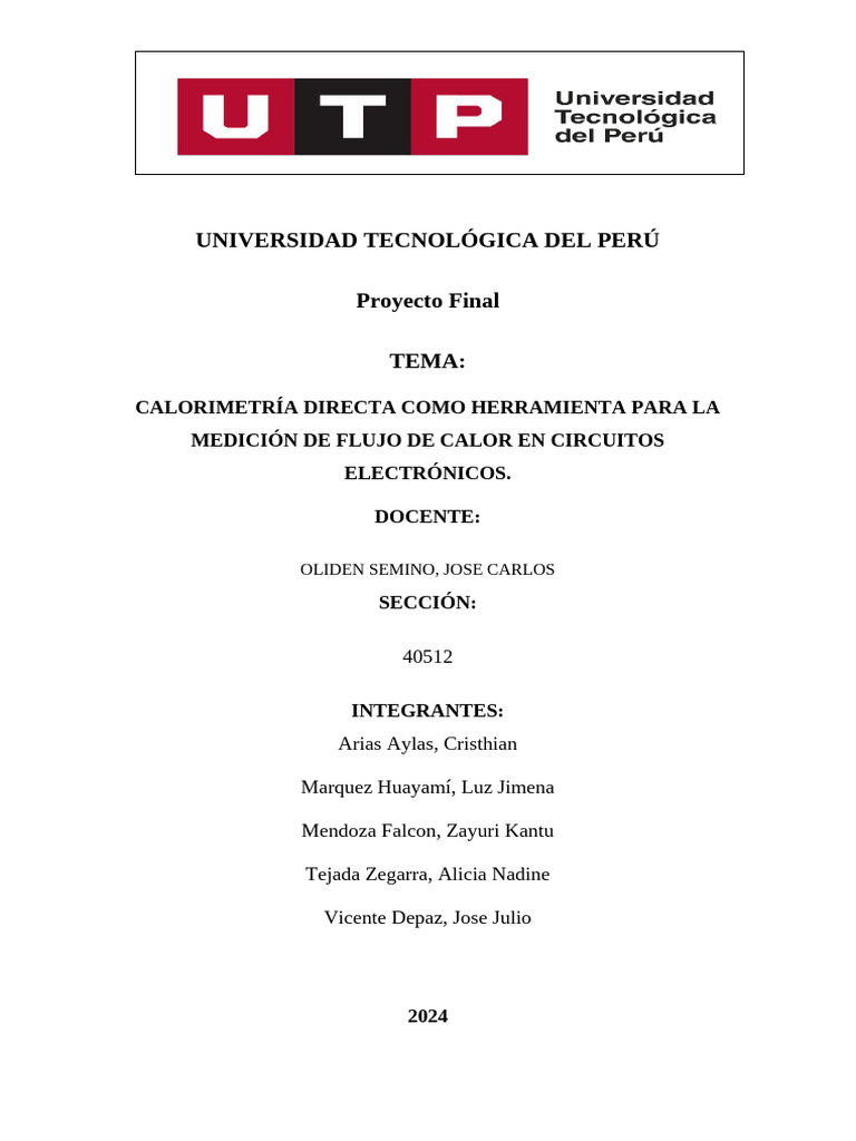Proyecto Final CAF3. | PDF | Electrónica | Calor
