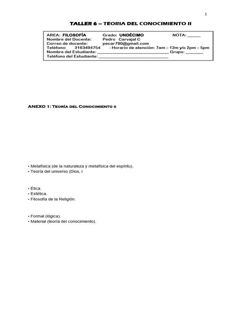 Teoría del Conocimiento en Filosofía | PDF | Conocimiento | Realismo filosófico