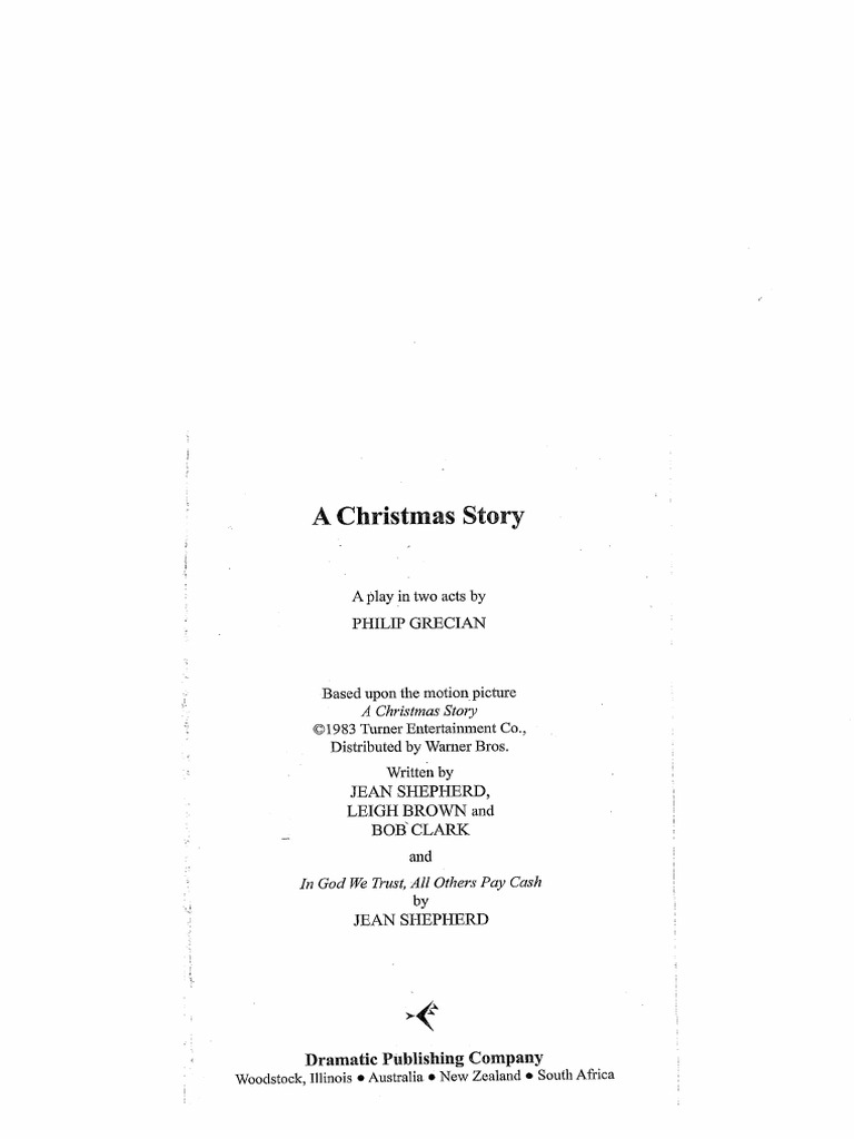 MASTER SCRIPT A Christmas Story | PDF