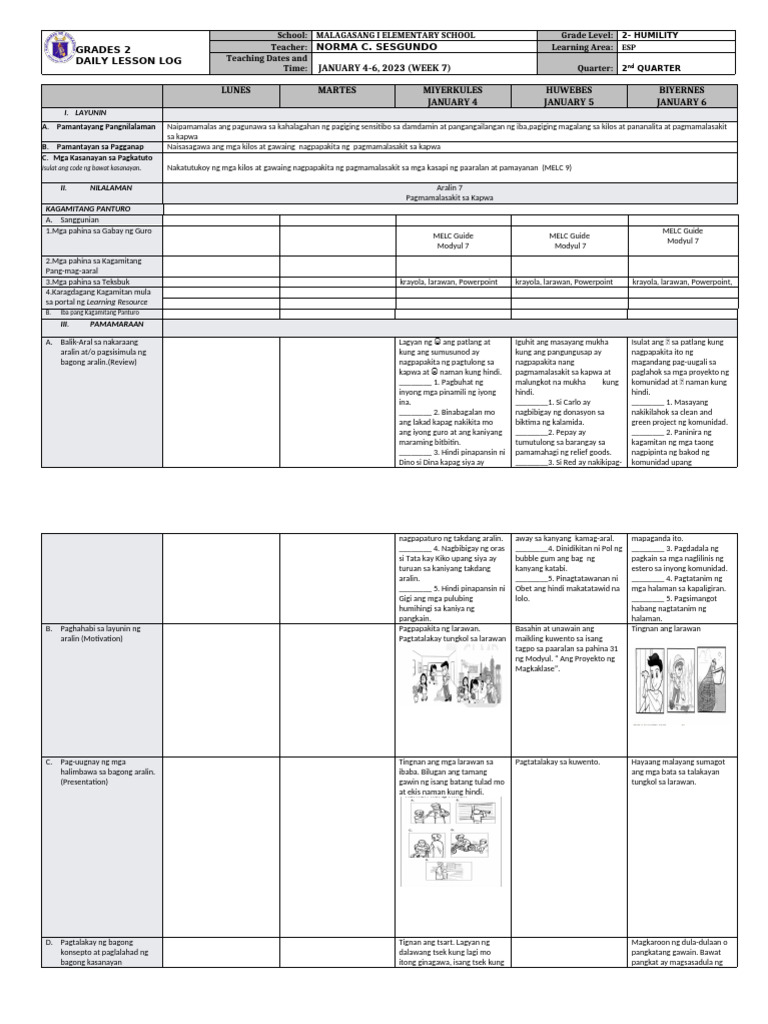 Esp2 Q2 WK7 DLL | PDF